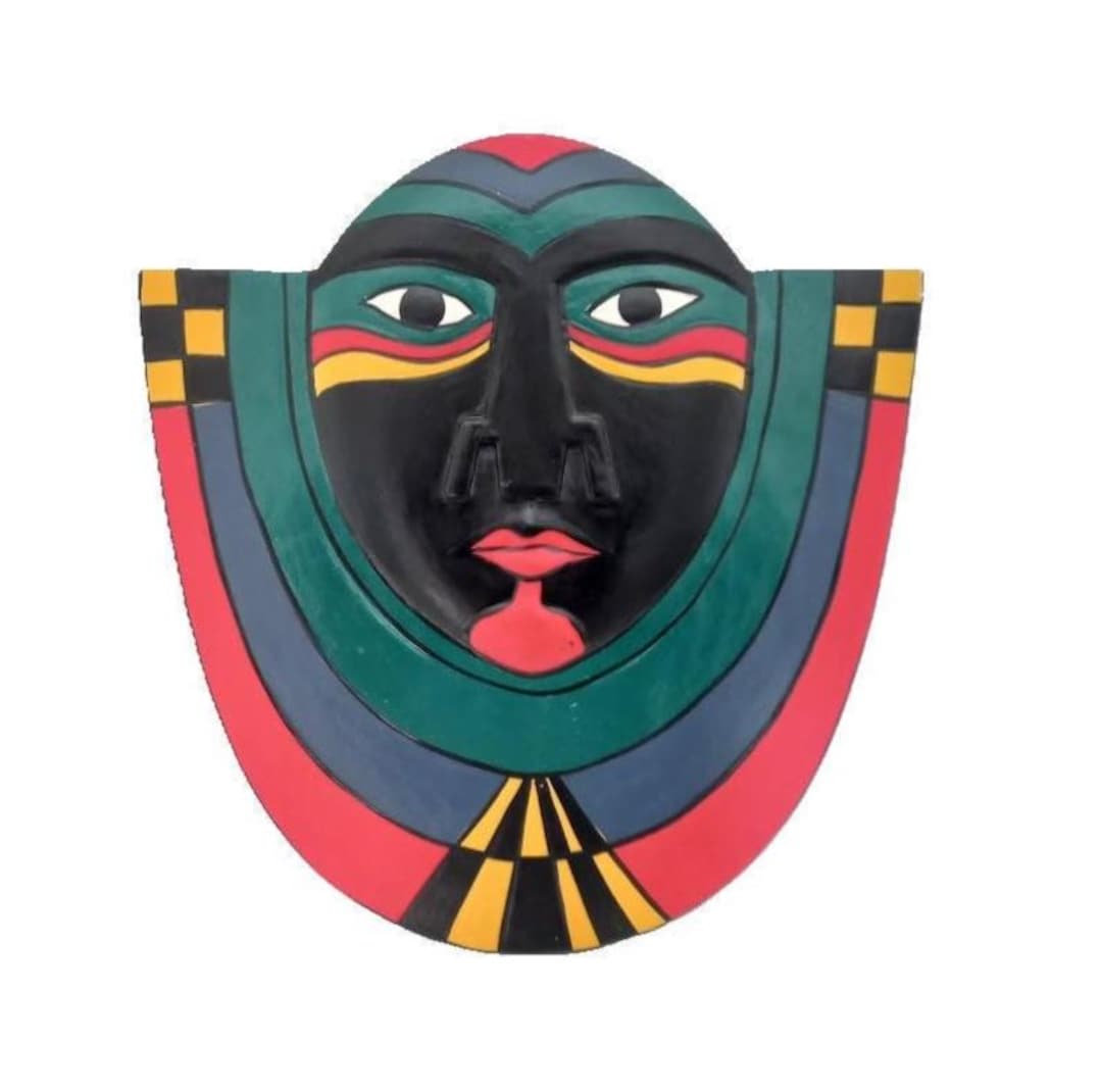 Vintage Laurel Burch Face Mask Wall Art: Hand-painted Tribal Wood - Etsy