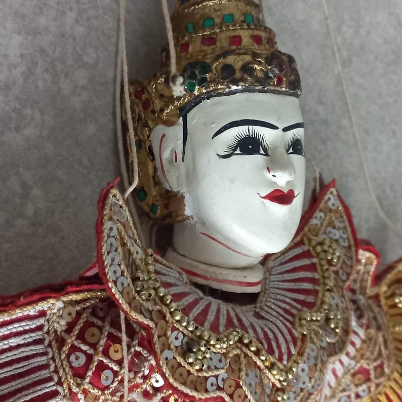 Vintage Burmese Marionette Puppet - Southeast Asian Folk Art Decor - Etsy