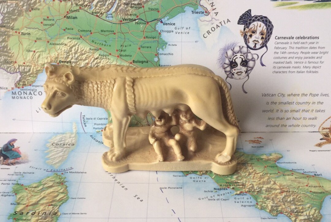 Romulus Remus and the Wolf, Lupa Capitolina Resin Figurine From Rome ...
