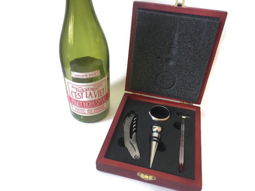 Stainless Steel Wine Bar Set/ Corkscrew, Permanent Cork, Drip Ring ...