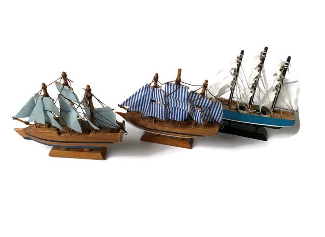 Three Model Sailing Ships/ Handmade and Vintage Ship Replicas/ Model ...