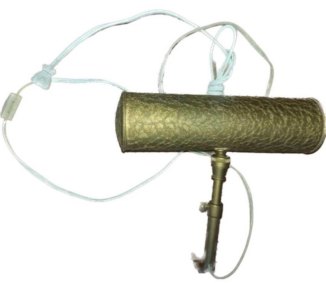 Picture Display Light Fixture /vintage MCM Brass-look Art Accent Lamp ...