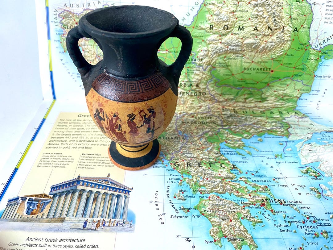 Vintage Ancient Greek Museum Reproduction Vases/ Athenian Amphora ...