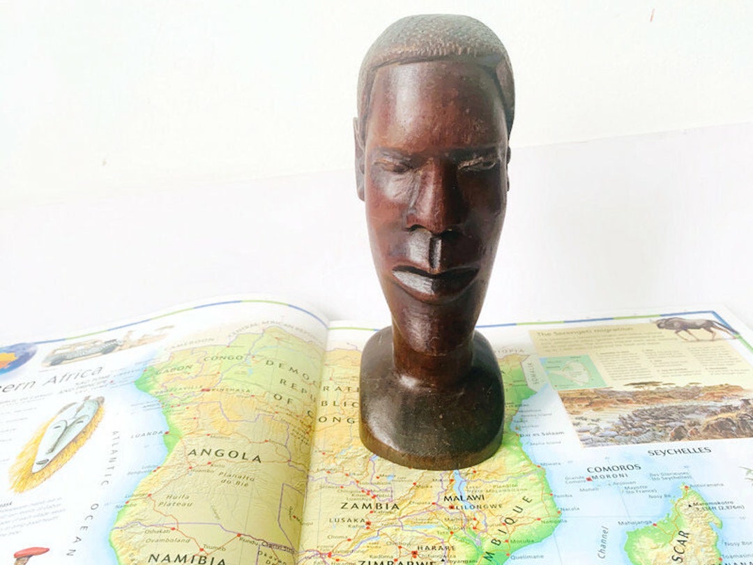East African Carved Wood Mans Head Carving / Rare Mali Art Figurine - Etsy