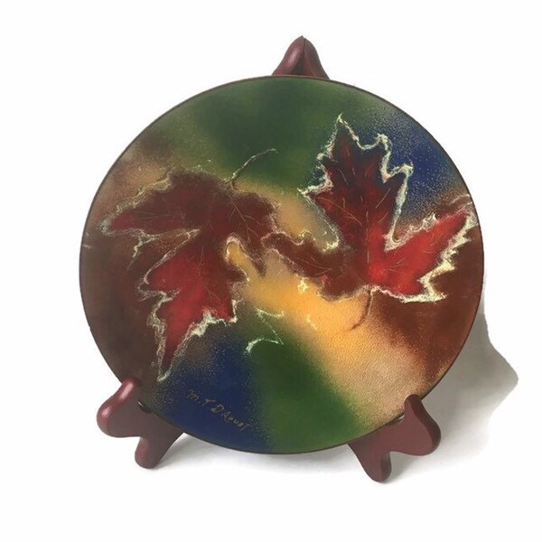 Enamel Mid Century Copper Plate - Etsy