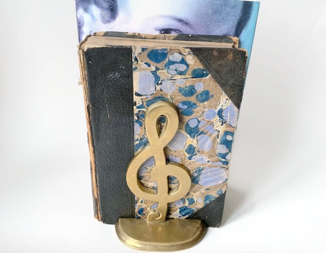 Pair Treble Clef Solid Brass Bookends /music Themed Bookends/ 1970s ...