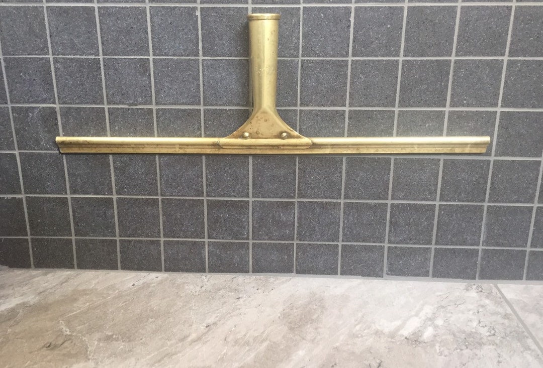 Vintage Brass Squeegee/ 18 Inch Mallory Retro Brass Bathroom Hardware ...