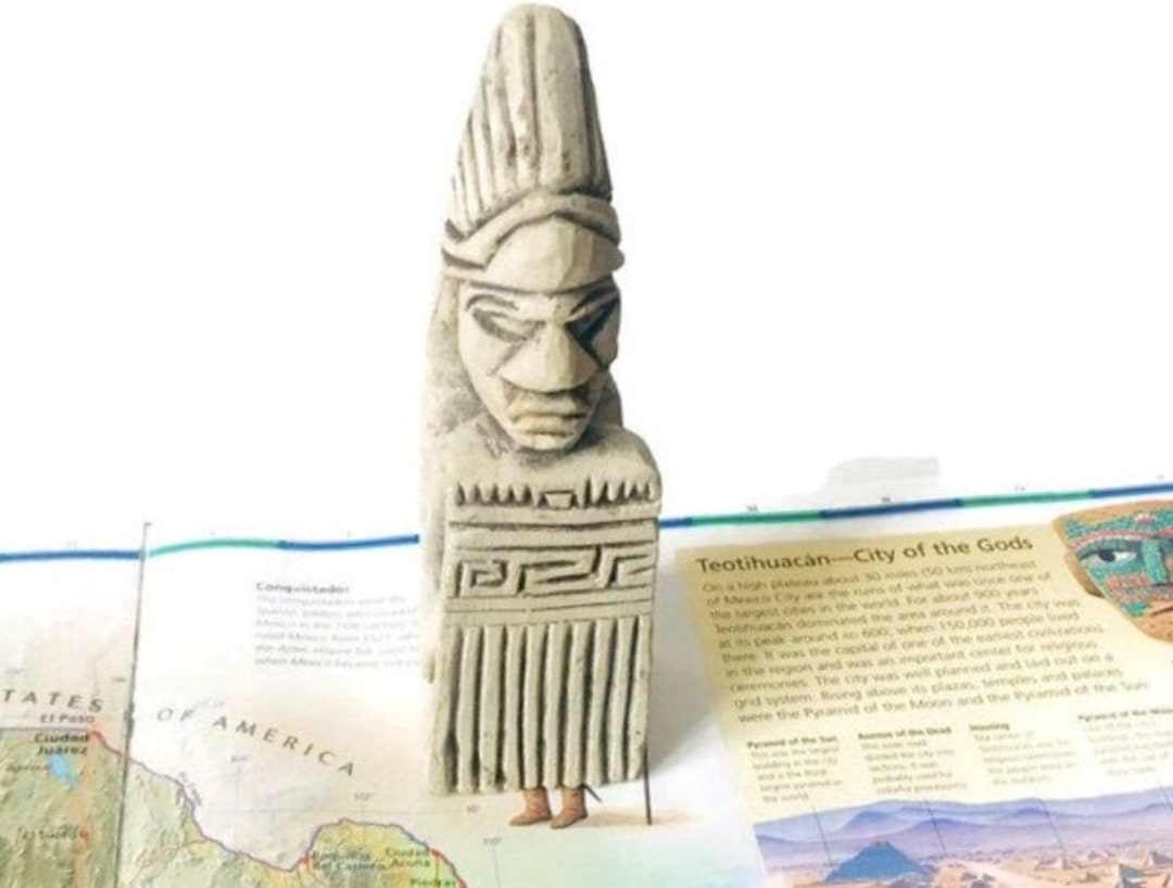 Mayan Aztec Inca Figurine/ Vintage Museum Replica/ Mexican Folk Art ...