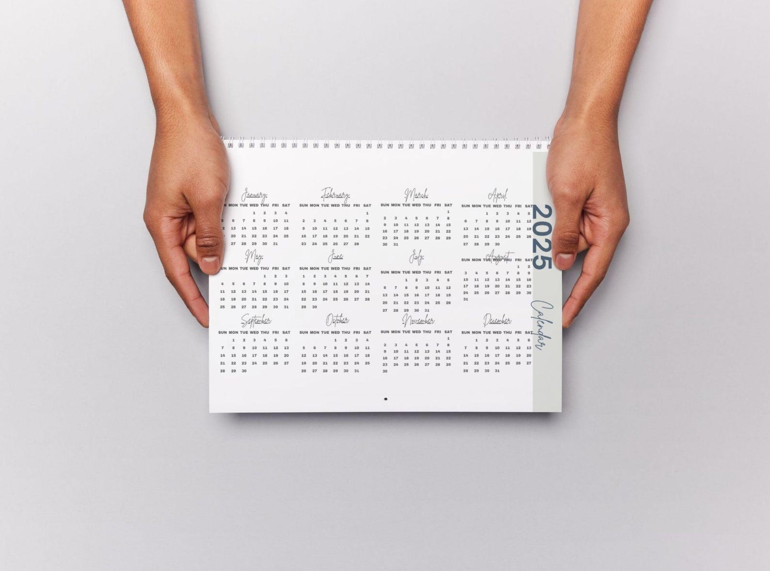 2025 Year Calendar Printable | Minimalist Wall Calendar 11x17 | Modern ...