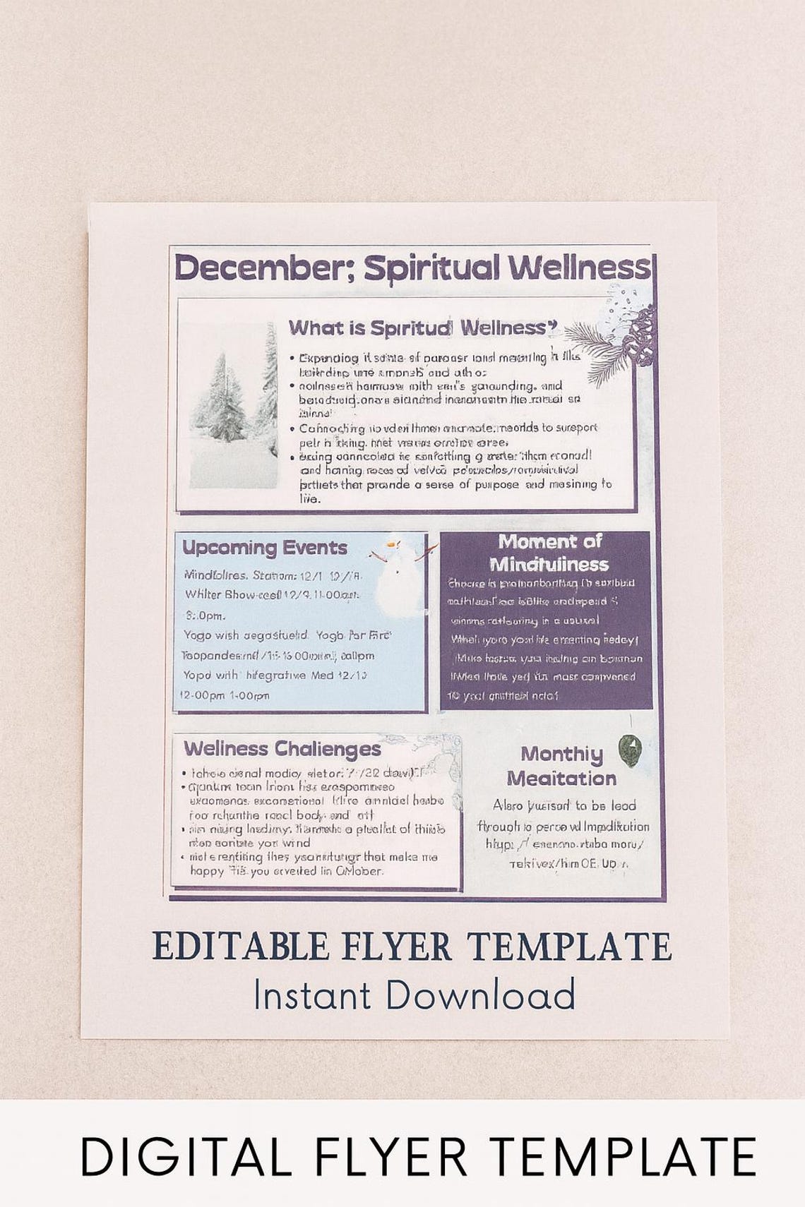 Editable Winter Themed Flyer Template | Modern Canva Flyer | Instant ...