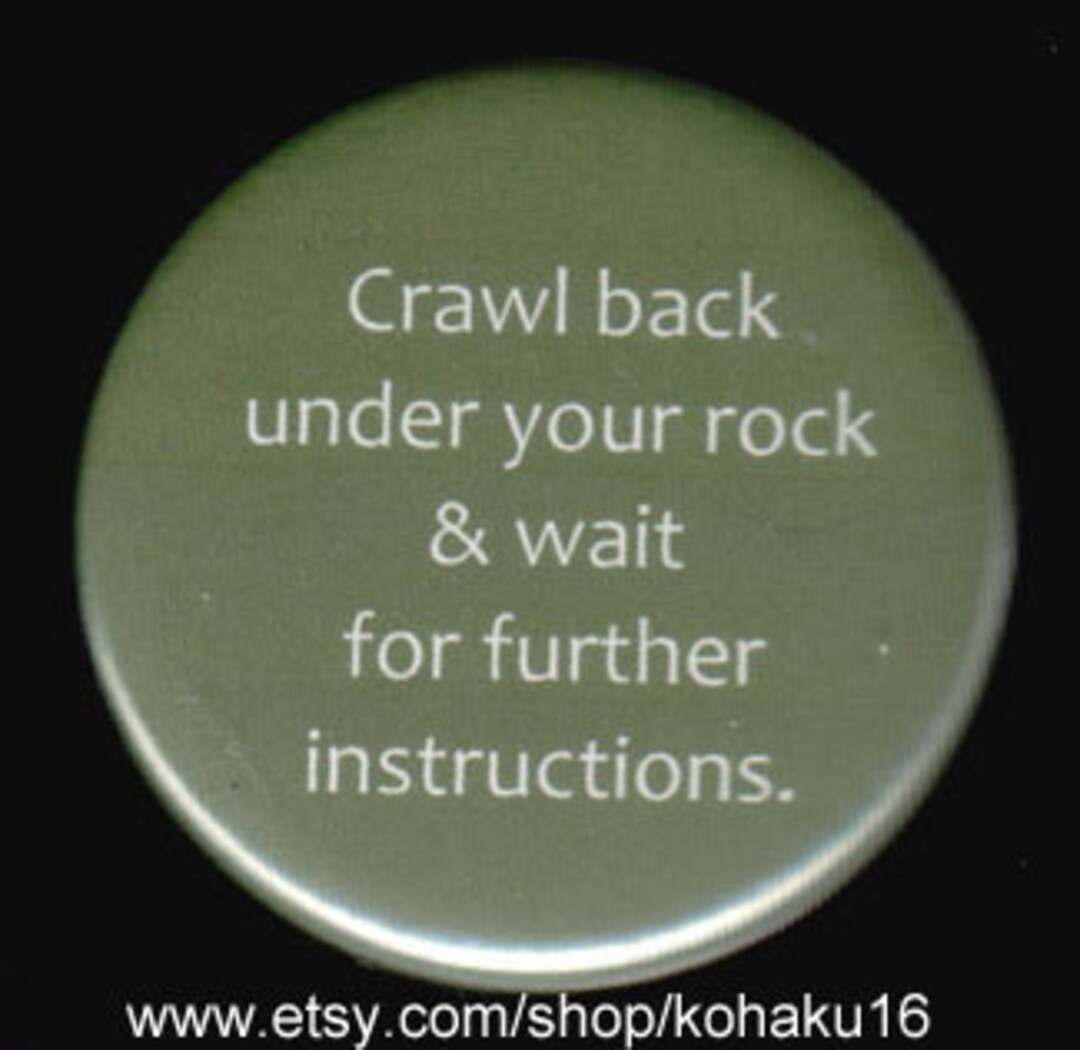 Crawl Under A Rock and Wait for Instructions Pinback Button - Etsy