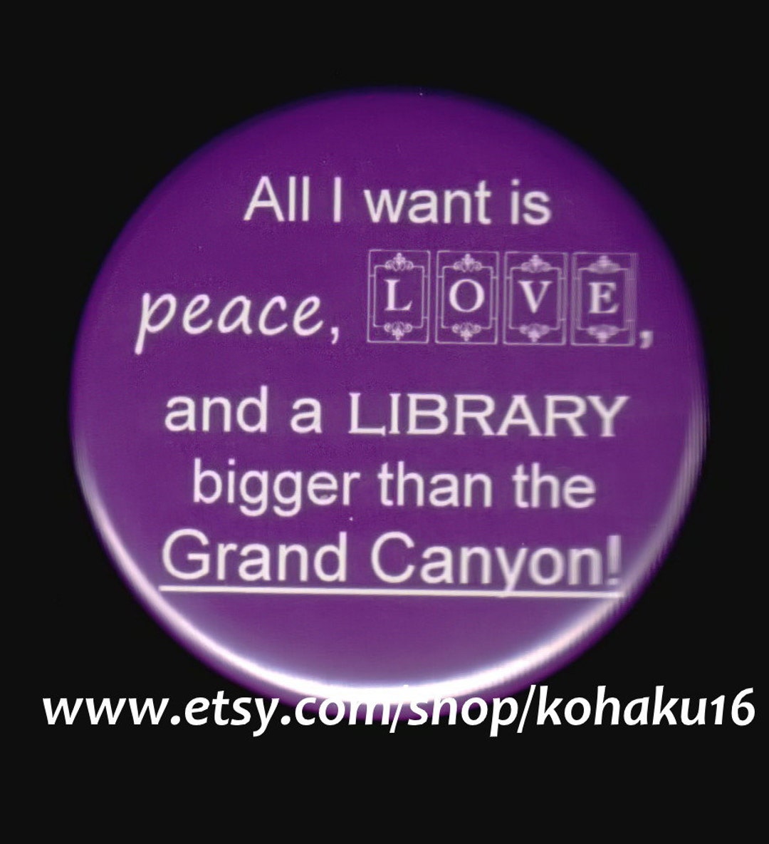 Peaceful Awesome Library Button - Etsy