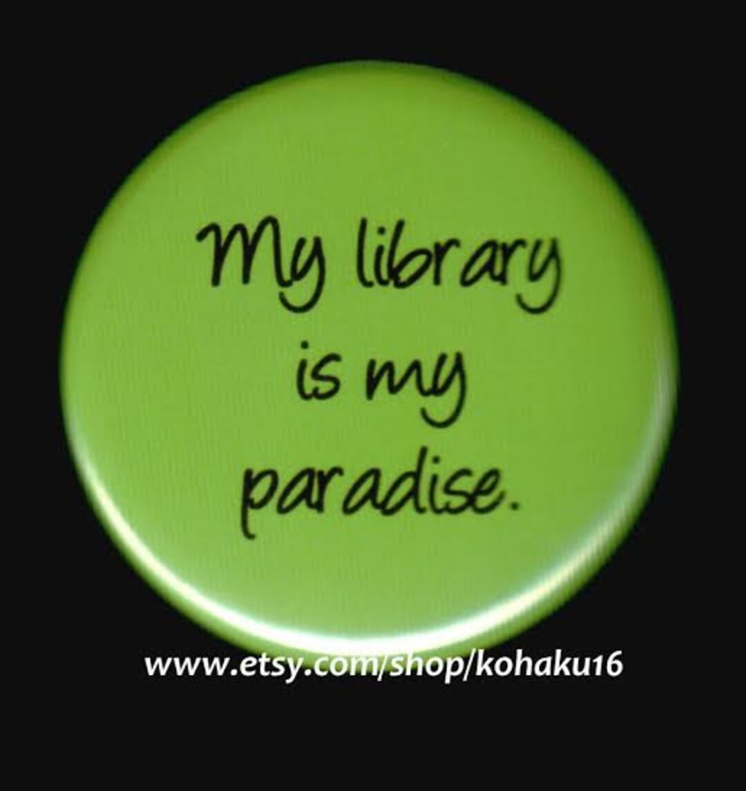 Library Paradise Pinback Button - Etsy