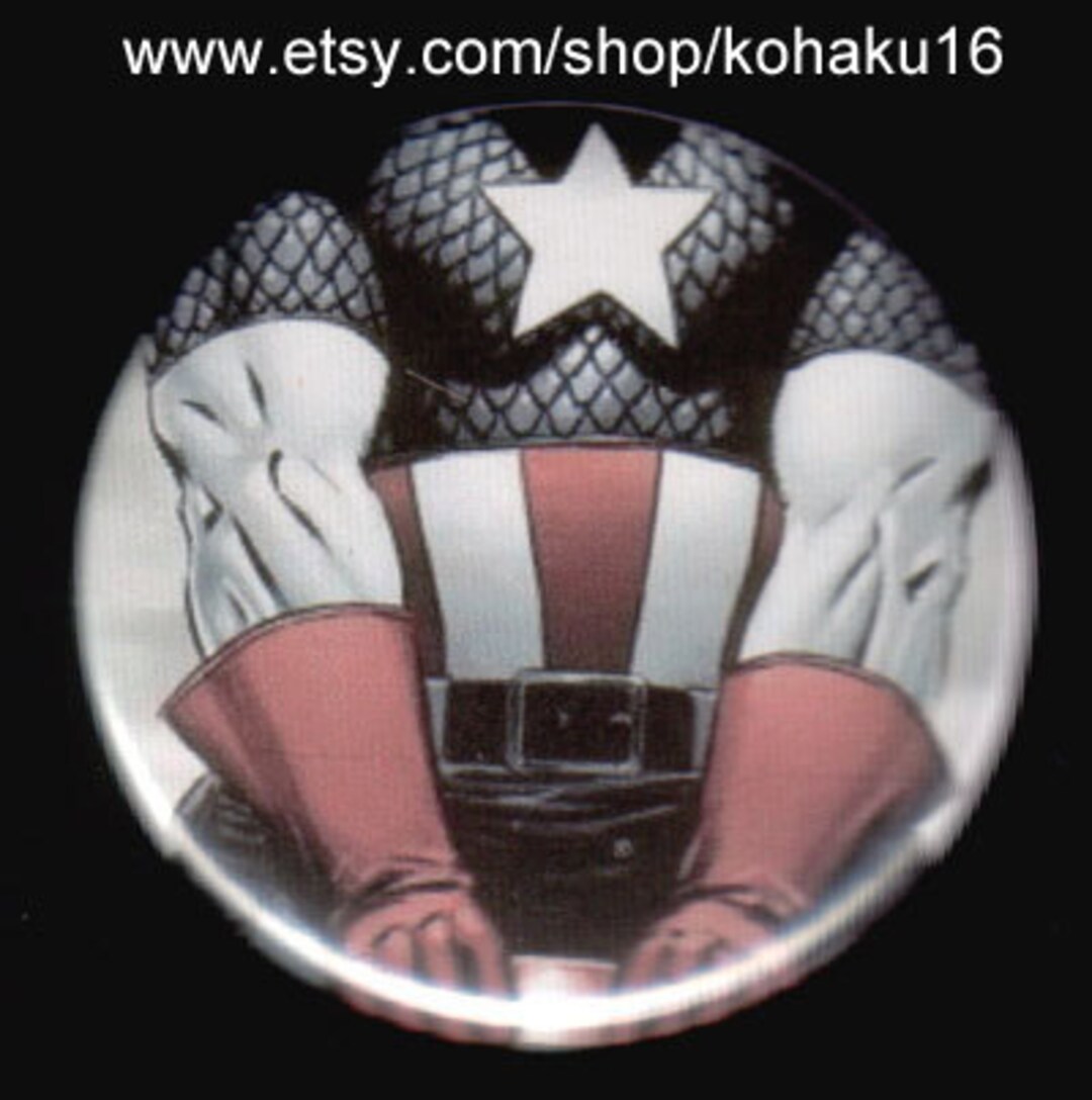 Heroic Captain America Marvel Pinback Button - Etsy