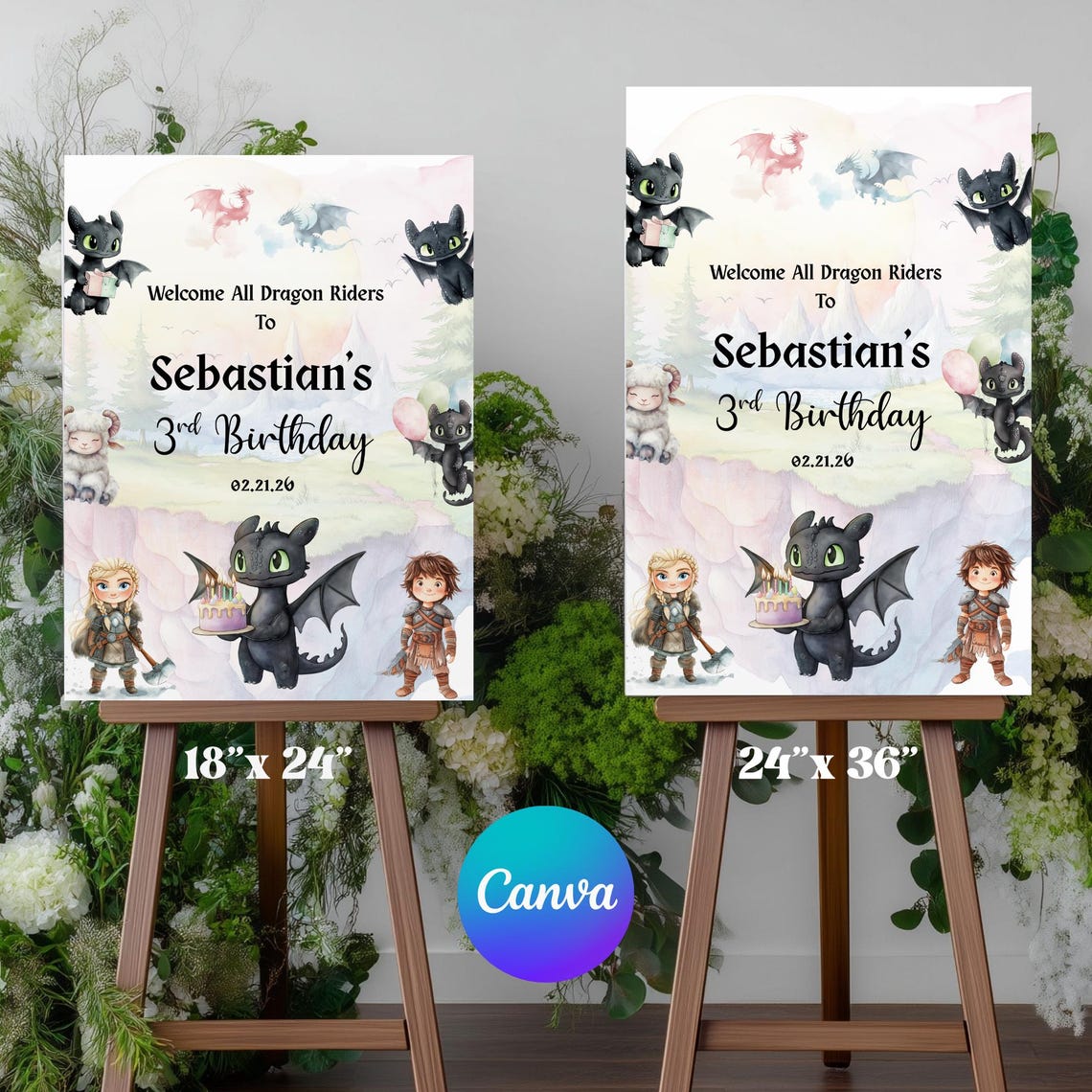 Toothless Birthday Party Welcome Sign | How to Train Your Dragon ...