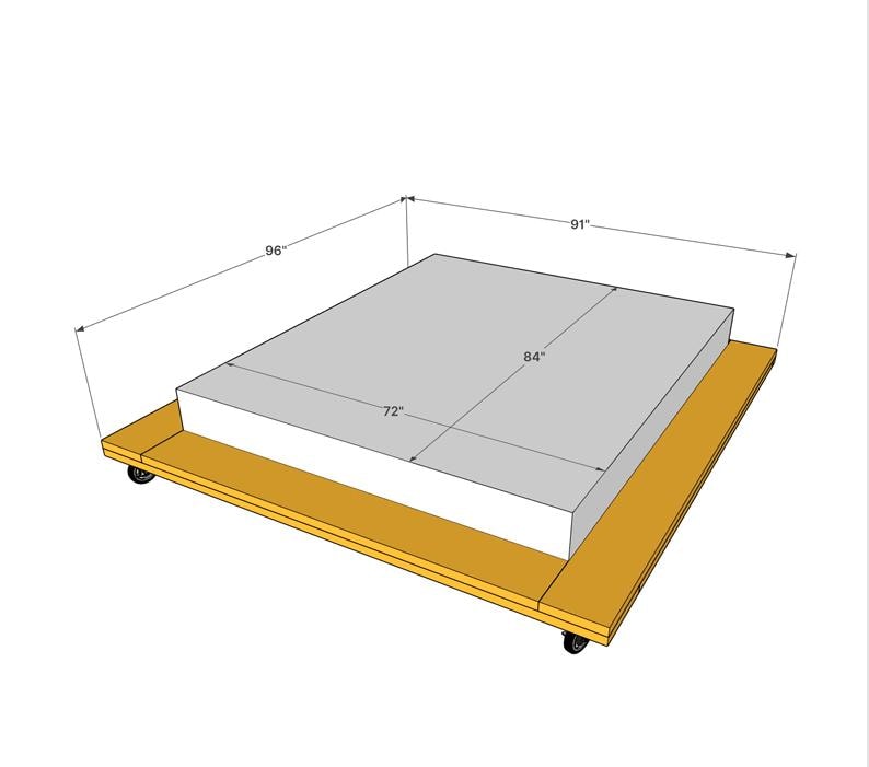 King/california King Platform Bed Frame DIY Plan (PDF) - Etsy