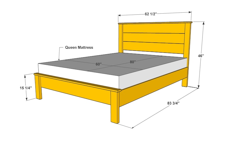 Farmhouse Bed Build Plan (queen Size) – DIY Woodworking, Step-by-step ...