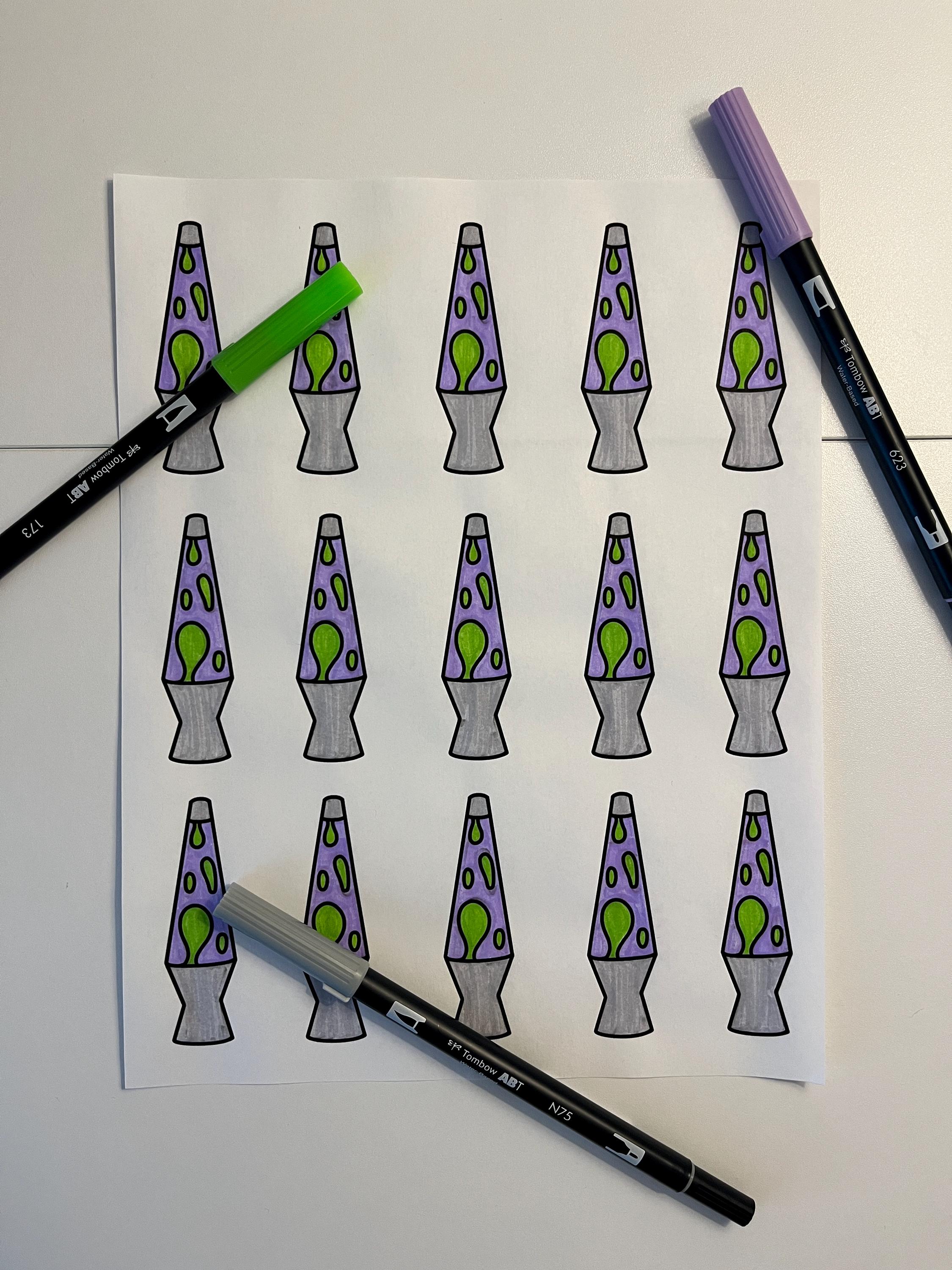 Printable Coloring Page - Lava Lamps - Etsy
