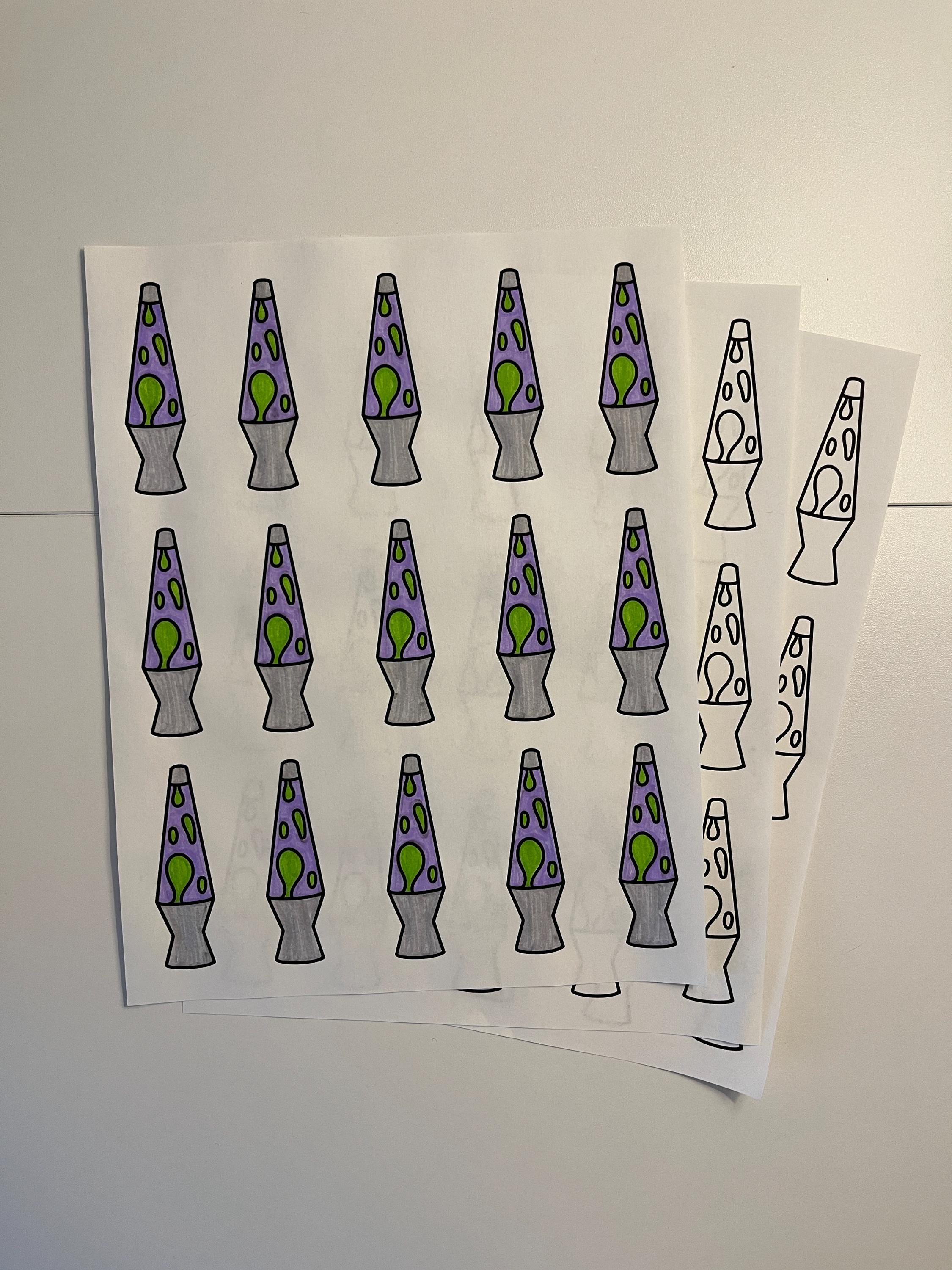 Printable Coloring Page - Lava Lamps - Etsy
