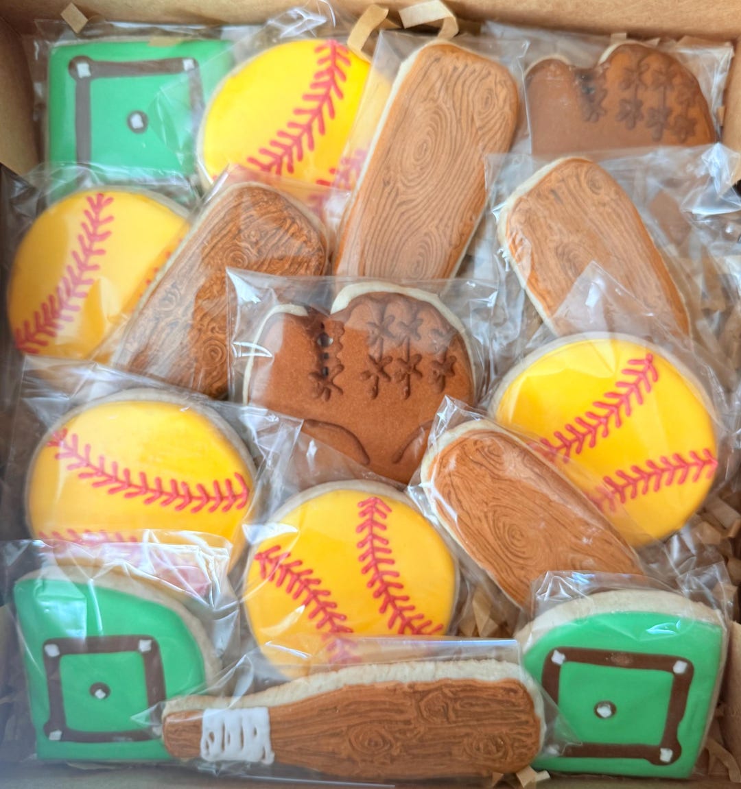 Softball Sugar Cookies - Hand Decorated Sports Treats, Set of 12 - Etsy
