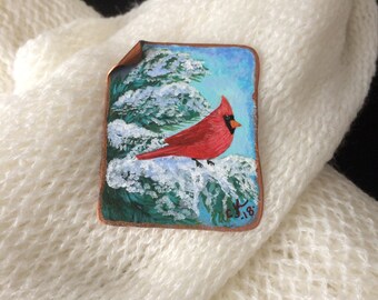 Cardinal brooch | Etsy