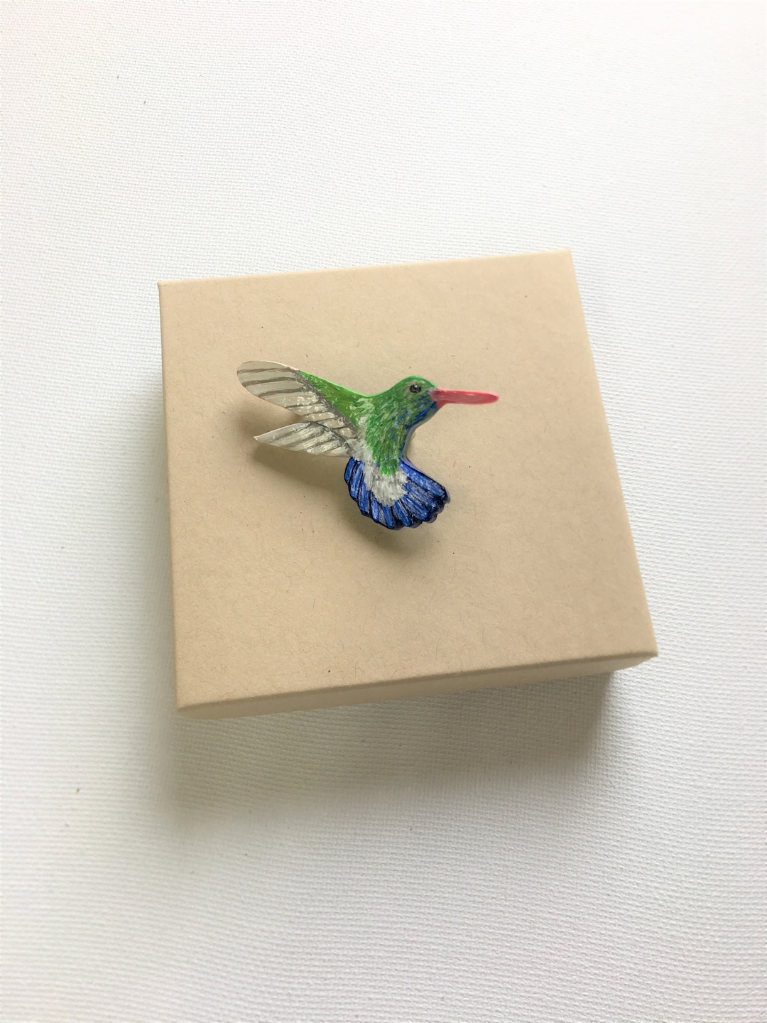 Handmade Hummingbird Brooch: Clay, Copper, and Acrylic Pin - Etsy