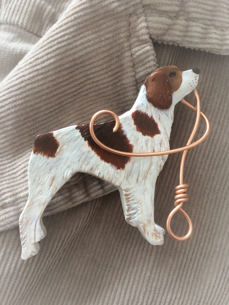 Brittany Spaniel Brooch/ Wearable Art | Etsy