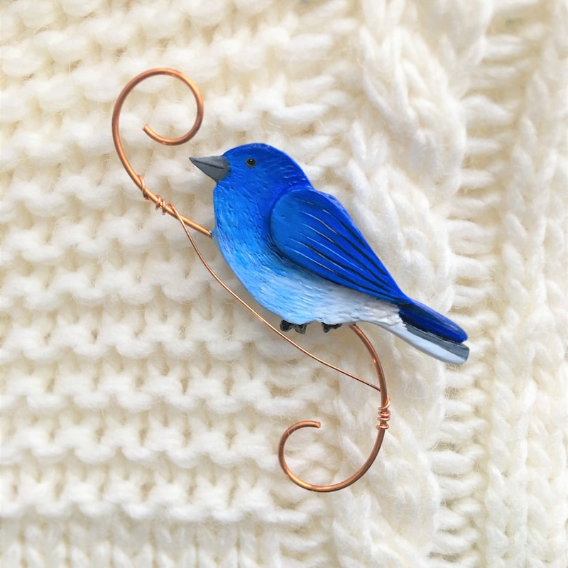 Bluebird Brooch - Etsy