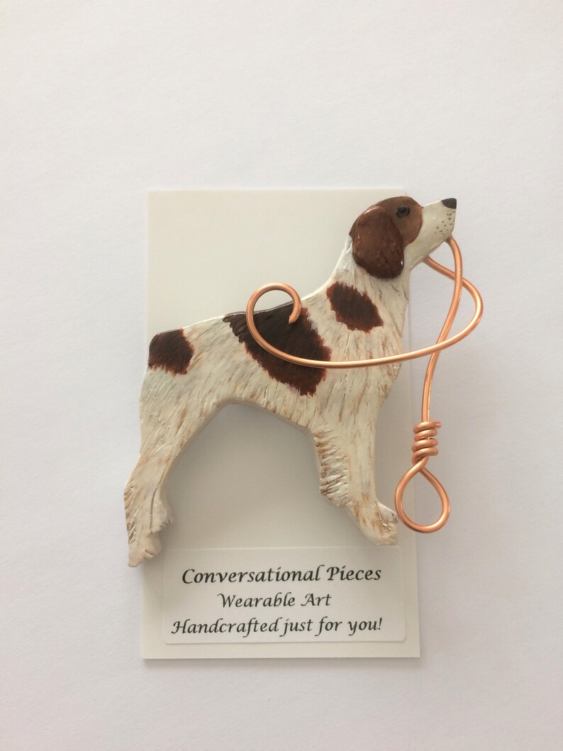 Brittany Spaniel Brooch/ Wearable Art | Etsy