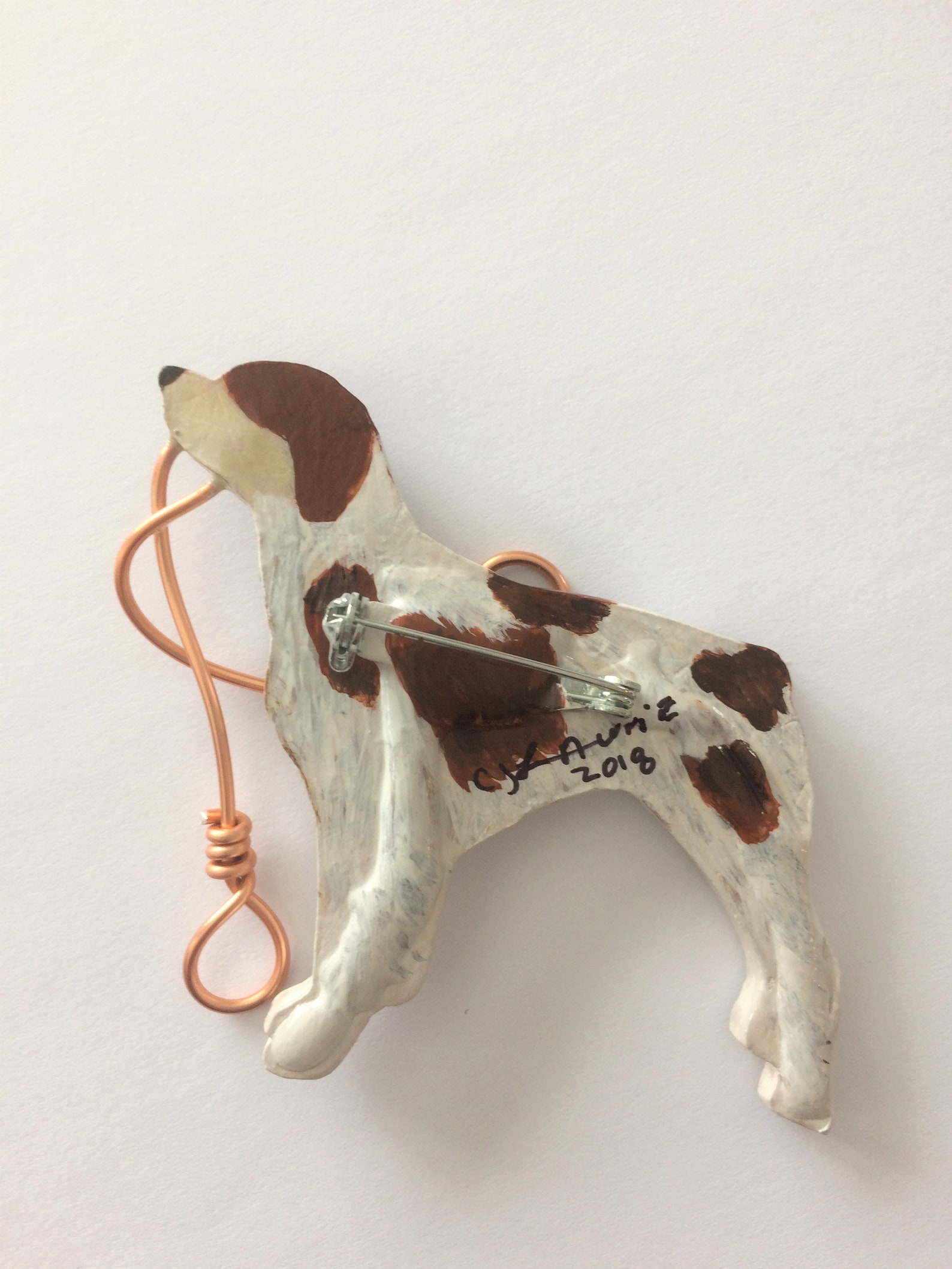 Brittany Spaniel Brooch/ Wearable Art | Etsy