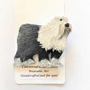 Old English Sheepdog Pin | Etsy