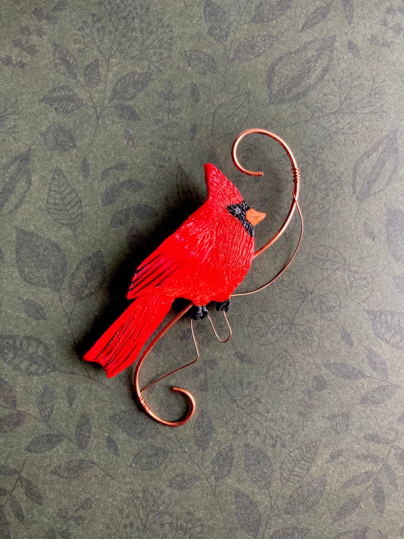 Cardinal Brooch - Etsy