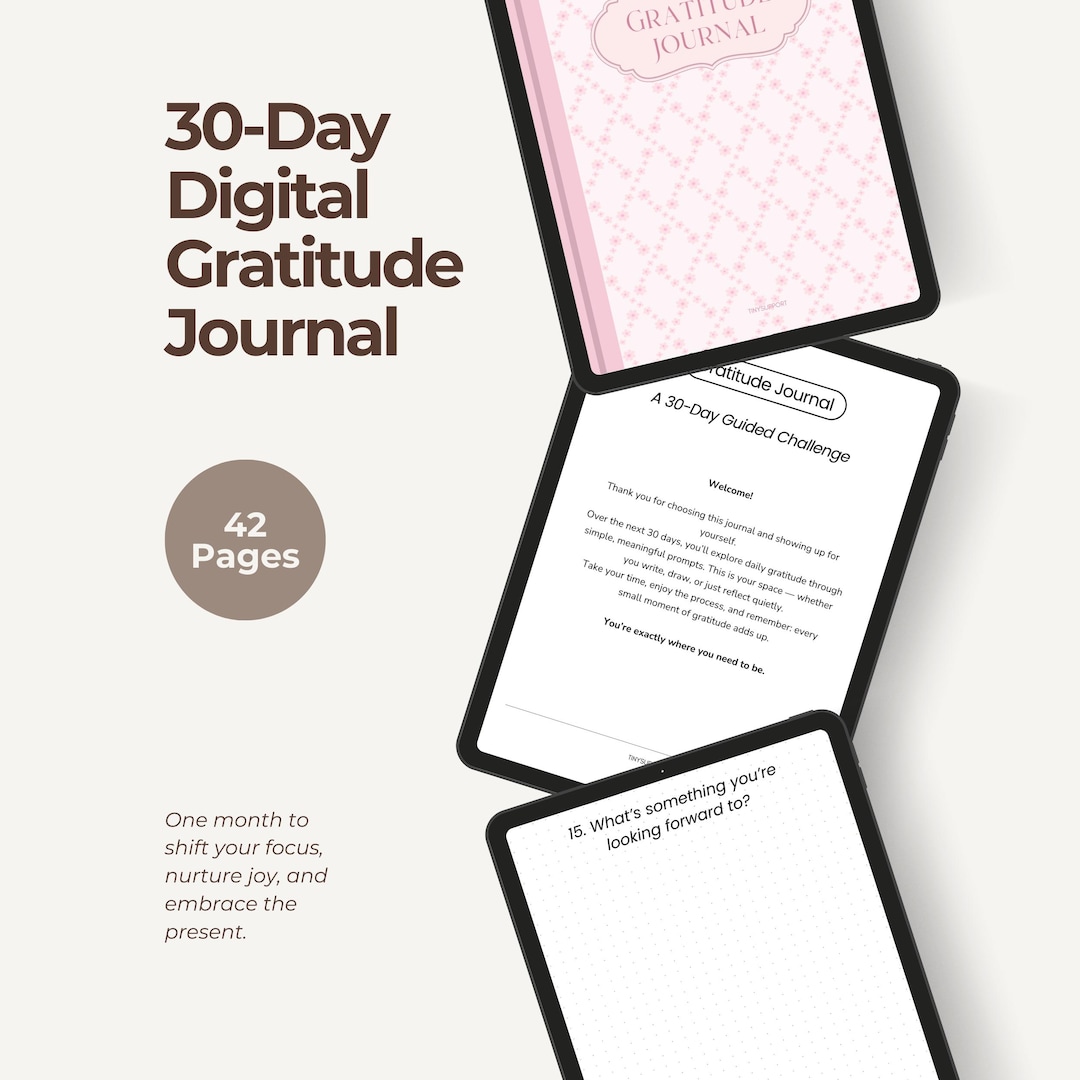 30-day Gratitude Journal | Printable & Digital | A4 + Letter Sizes - Etsy