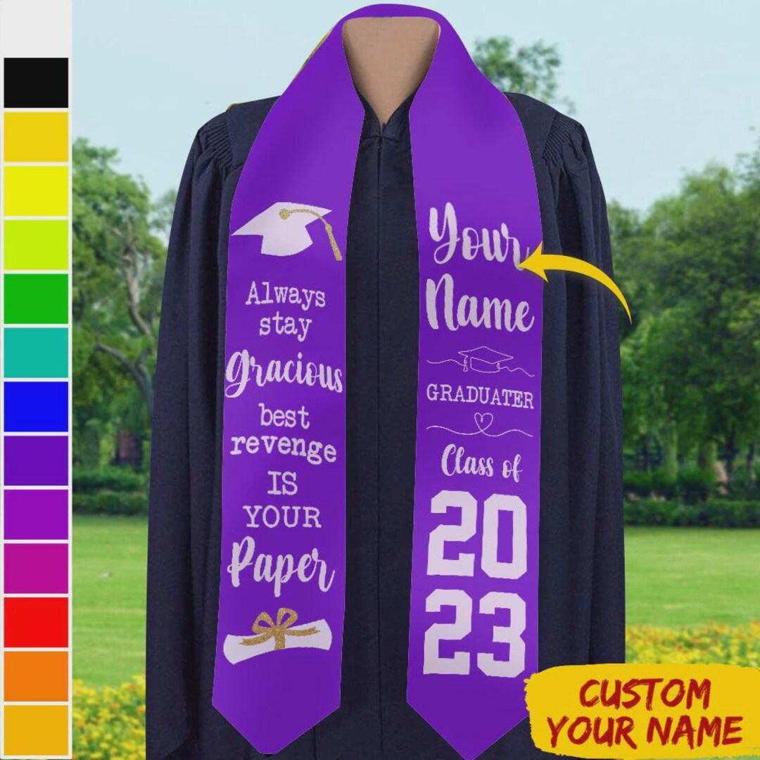 Custom Graduation Stole Class of 2026, Customized Graduation Stole With ...