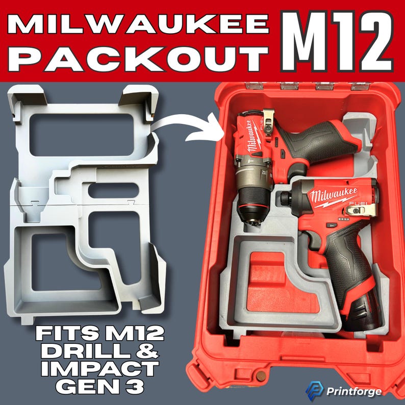 STL File for M12 Packout Insert - Packout Insert - Impact & Drill Gen3 ...