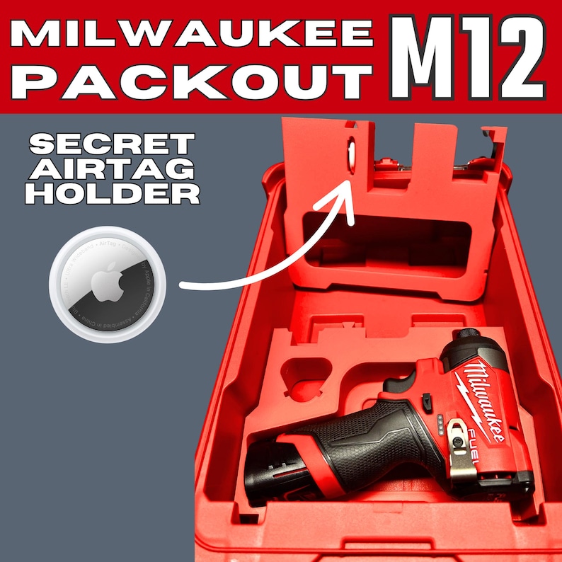 Milwaukee Packout Insert - M12 Impact and Drill - Batteries and AirTag ...