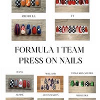 F1 Racing Inspired Press on Nails, Snoopy Racing Nails, Red Motorsport ...