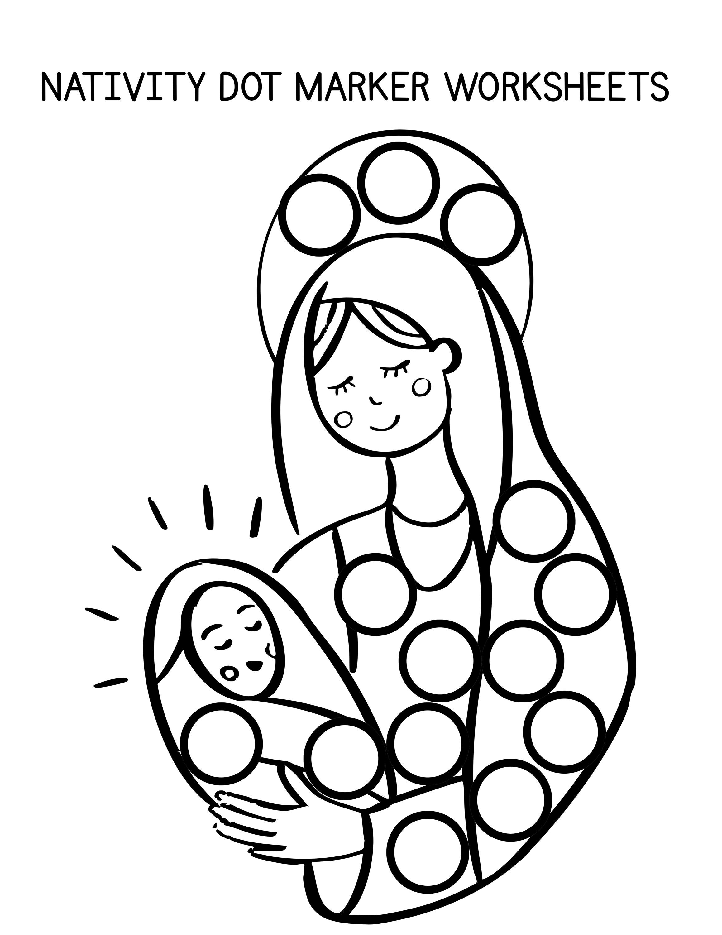 Nativity Dot Marker Worksheet - Dot Marker Activity - Printable Dot ...