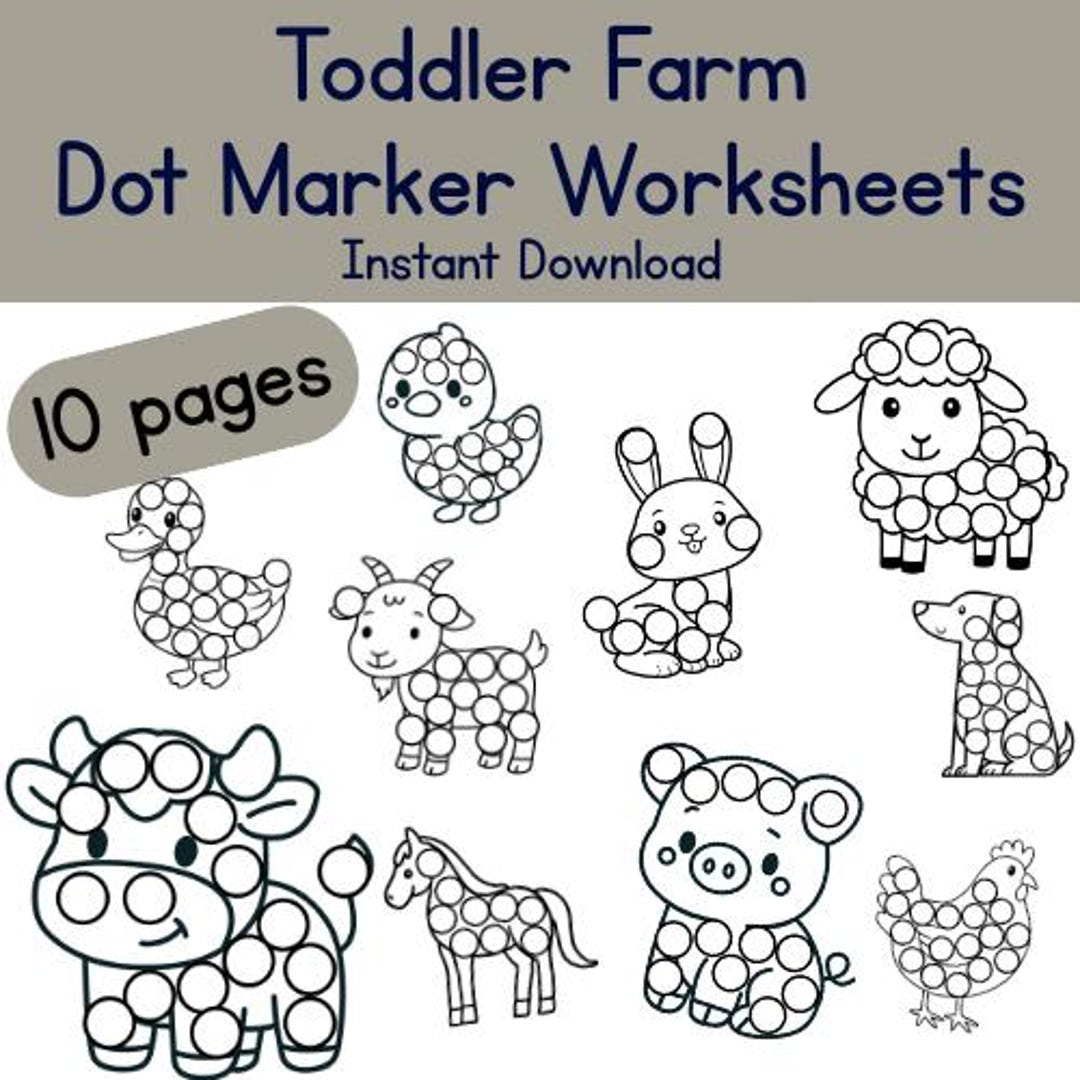 Farm Dot Marker Worksheet - Dot Marker Activity - Printable Dot ...