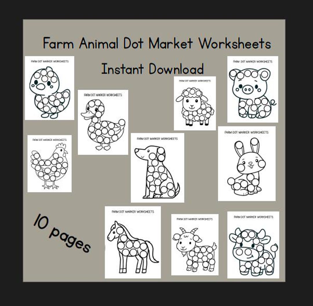 Farm Dot Marker Worksheet - Dot Marker Activity - Printable Dot ...