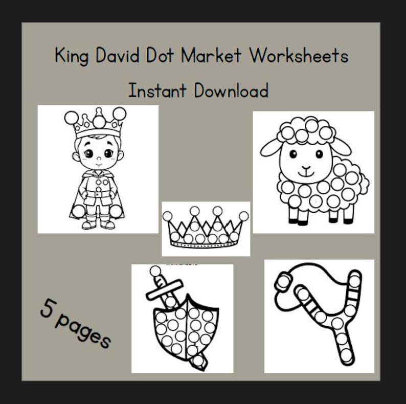 King David Dot Marker Worksheet - Dot Marker Activity - Printable Dot ...