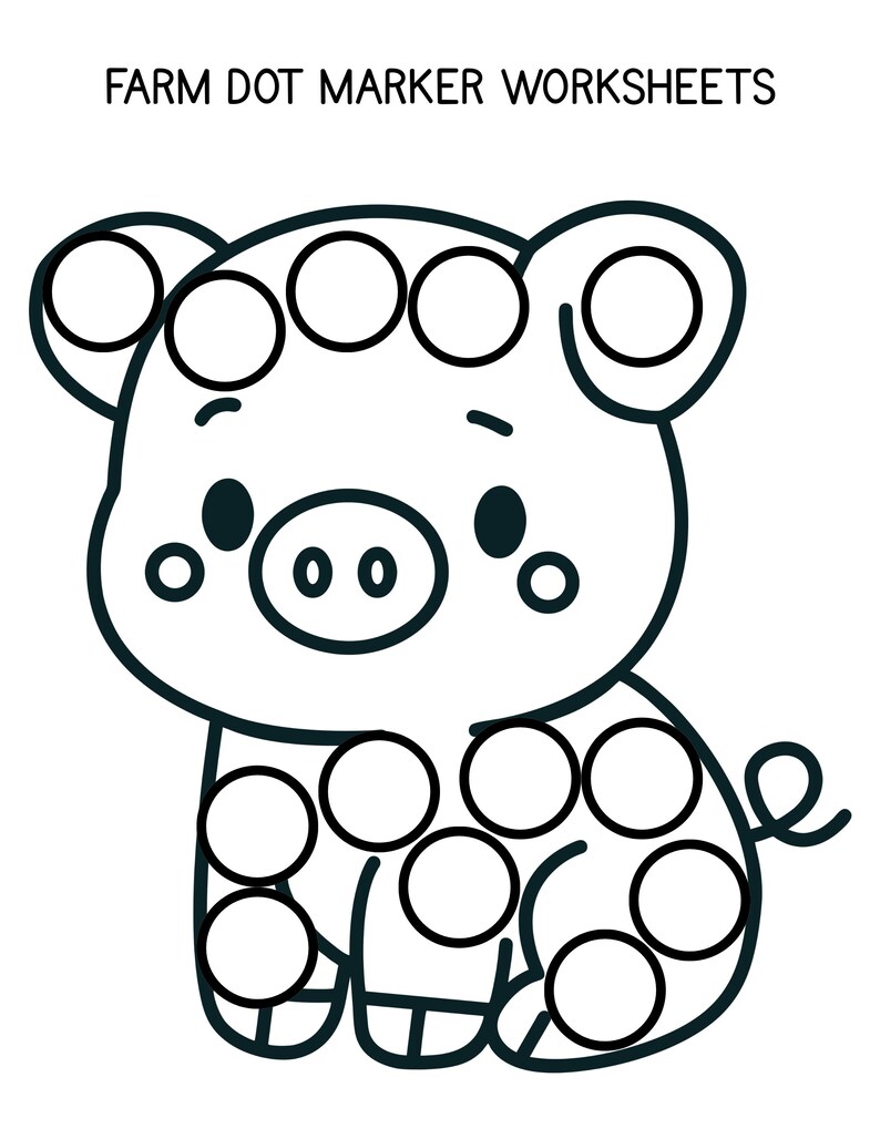 Farm Dot Marker Worksheet - Dot Marker Activity - Printable Dot ...