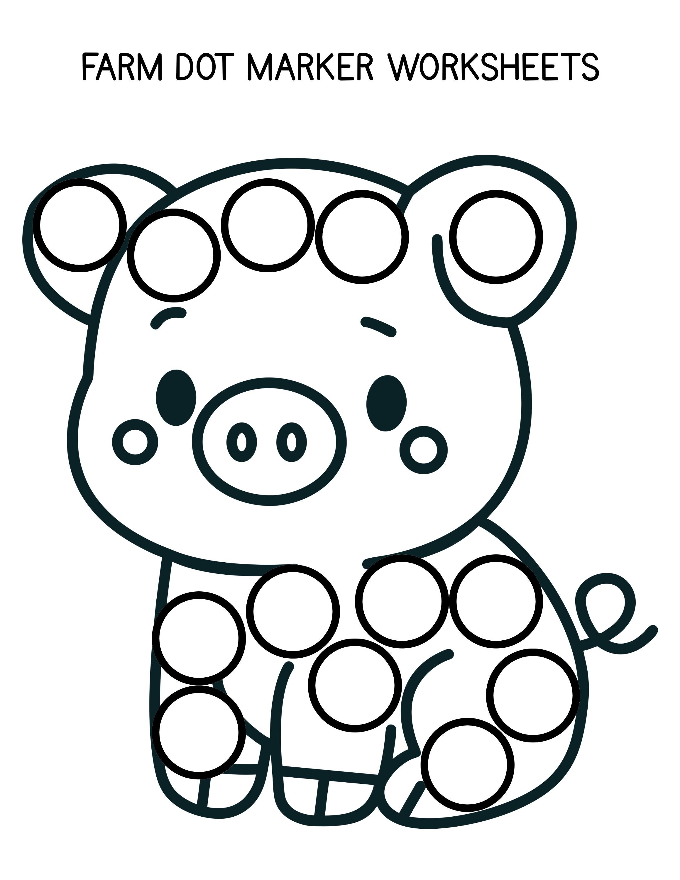 Farm Dot Marker Worksheet - Dot Marker Activity - Printable Dot ...