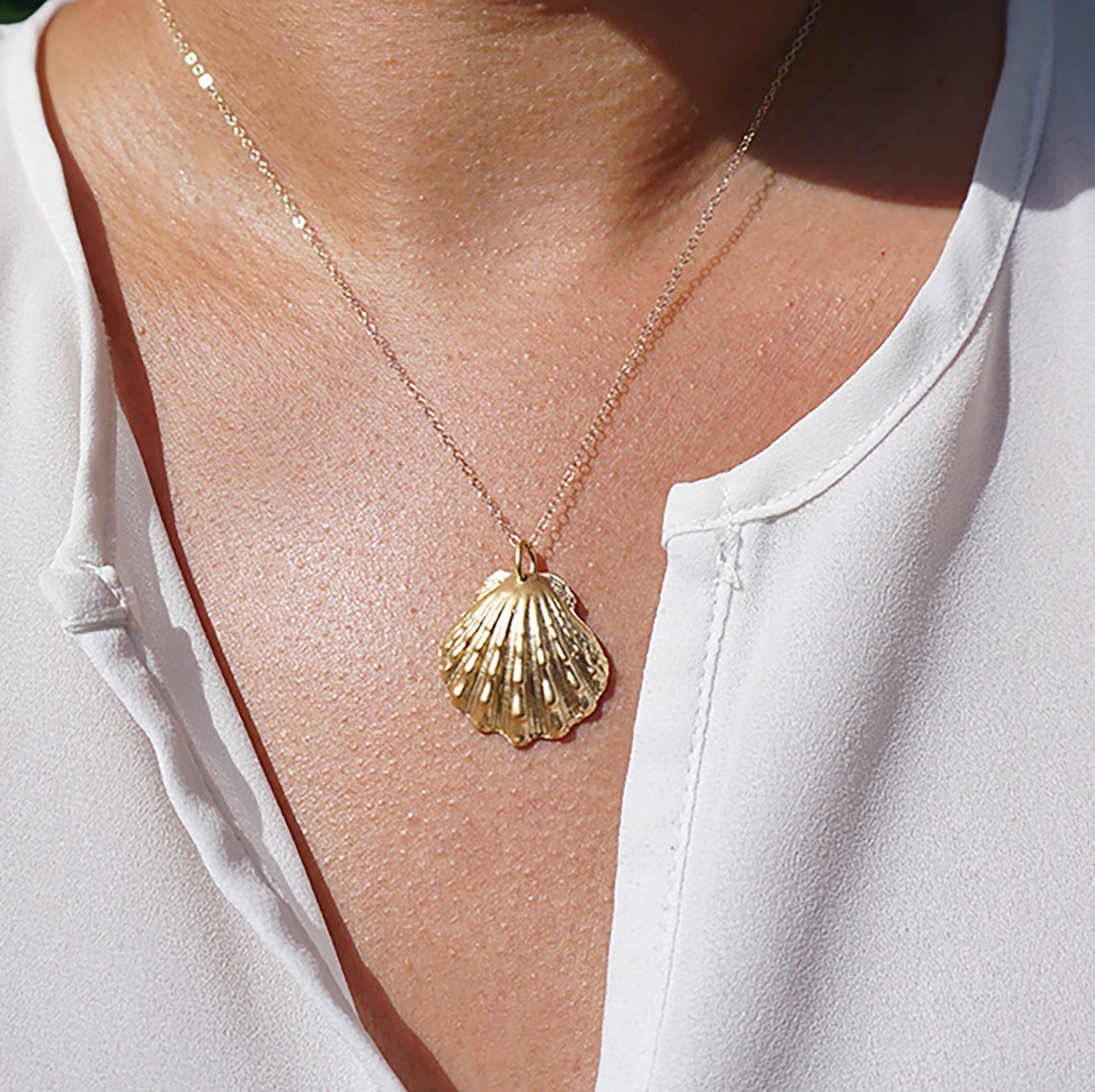 Sunrise Shell Necklace 14k Gold Over Sterling Silver, Shell Necklace ...