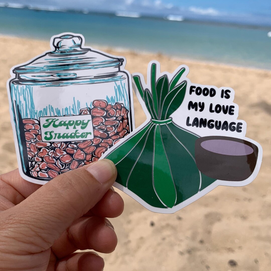Local Hawaiian Food Sticker Pack Weatherproof, Laulau Poi Li Hing Mui ...