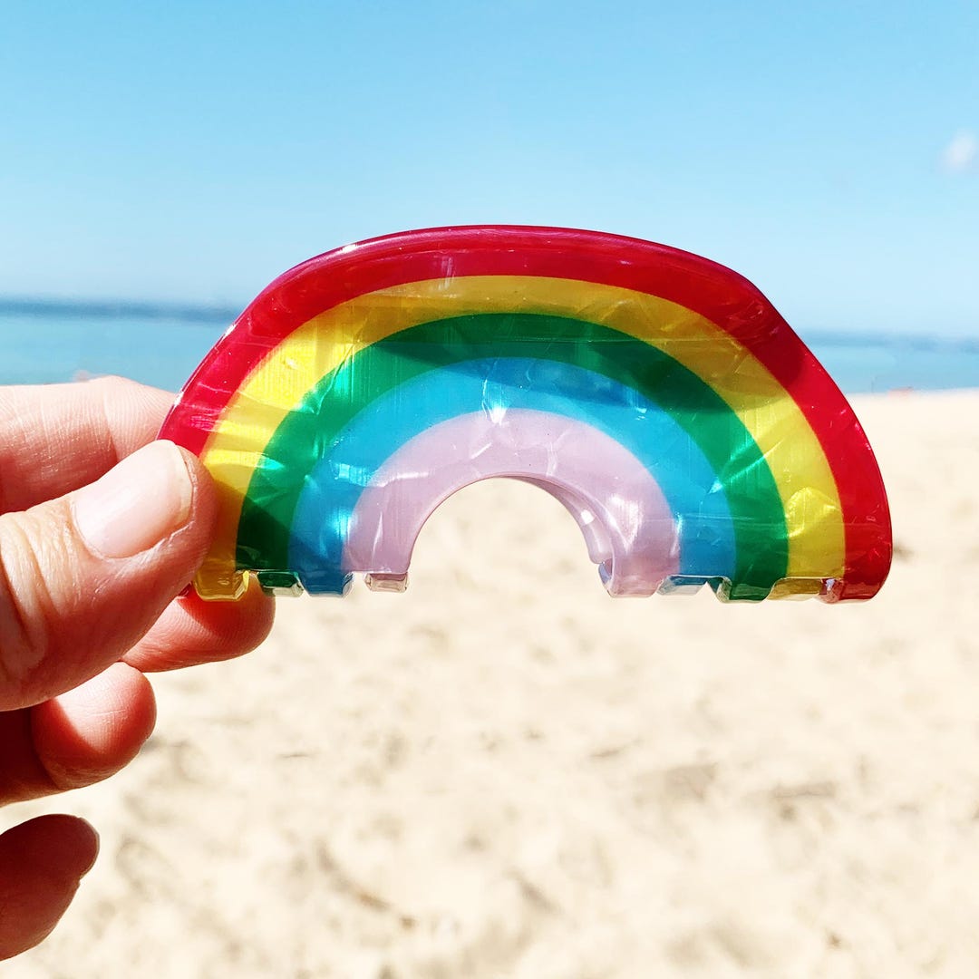 Rainbow Claw Clip, Rainbow Hair Accessory, Rainbow Hair Claw, Hawaii ...