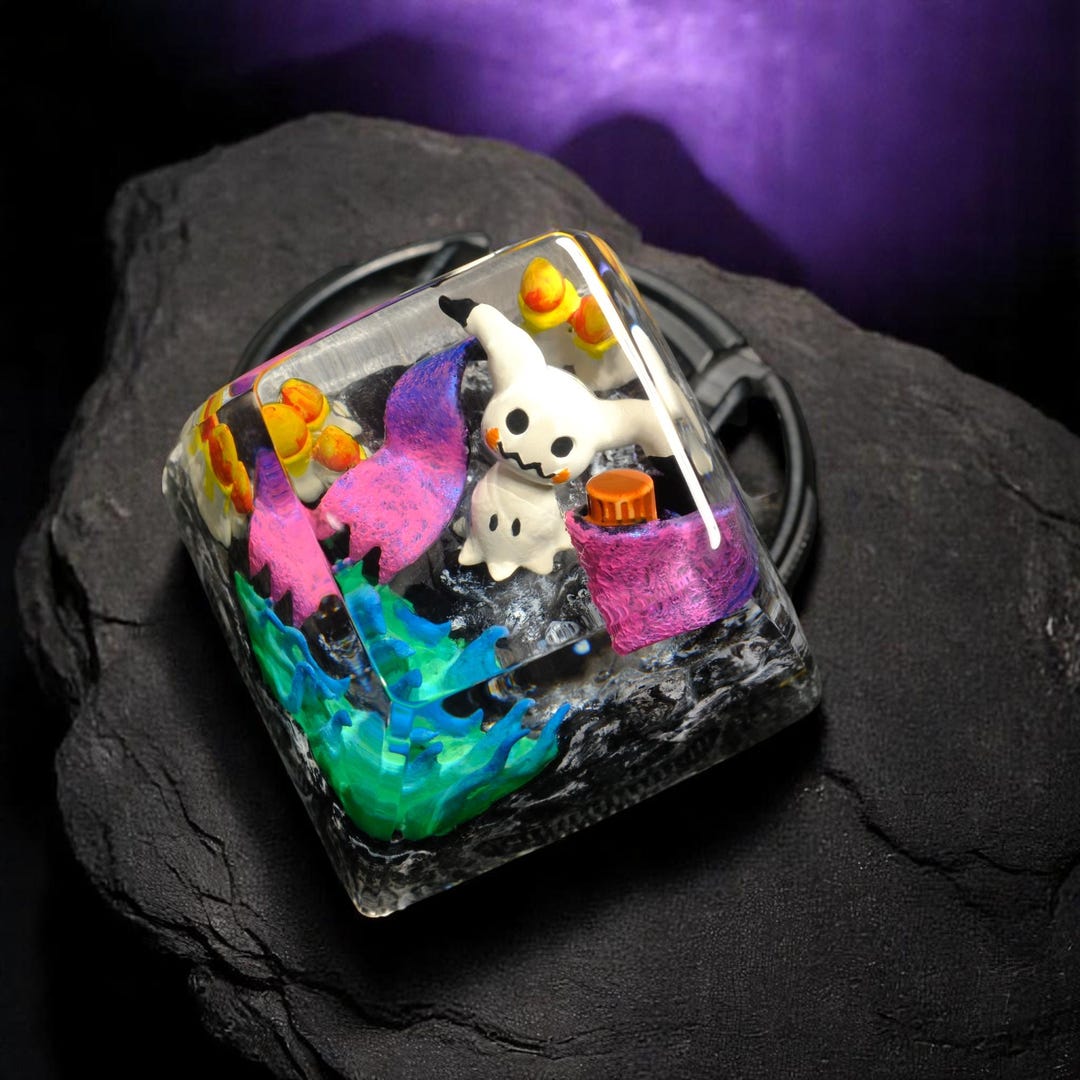 Ghost Flame Resin Keycap Handmade Artisan Keycap for Mechanical ...