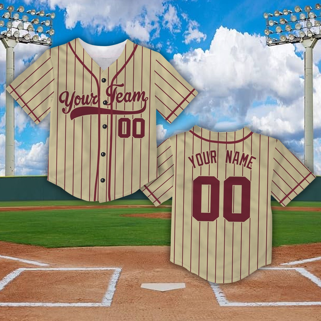 Custom Stripe Line Color Baseball Jersey Personalized Piping Line ...