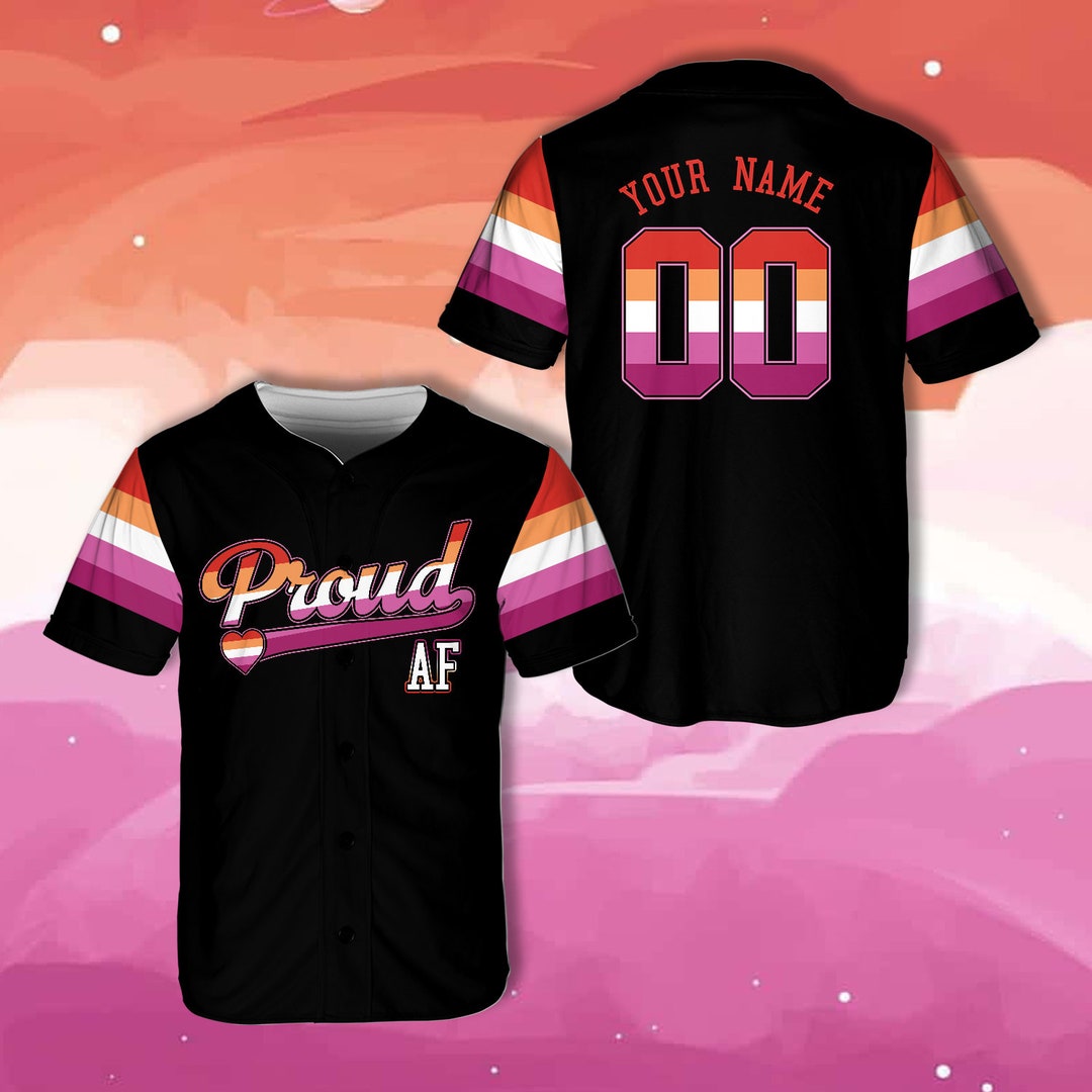 Personalized LGBTQ Baseball Jersey Custom Pride Month Shirt Lesbian ...