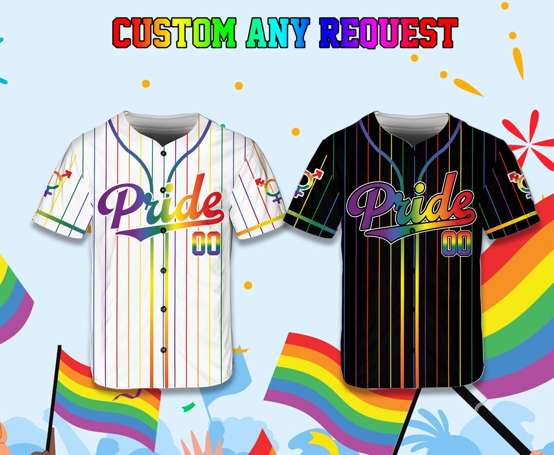 Custom LGBTQ Pride Month Baseball Jersey Personalized LGBTQ Lesbian Gay ...